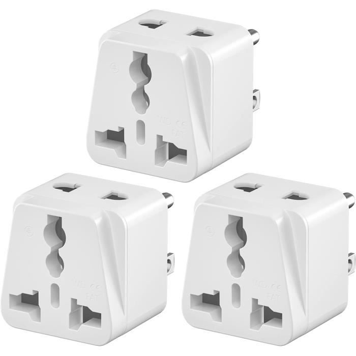 3Pcs Eu-Uk-China To Us Travel Adapter American Socket Plug Adapter Type ...
