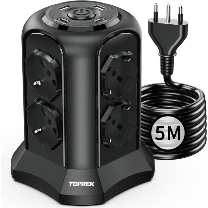 Multiprise Verticale Avec 8 Prises Universelles Ita 10-16A Et Schuko Et ...