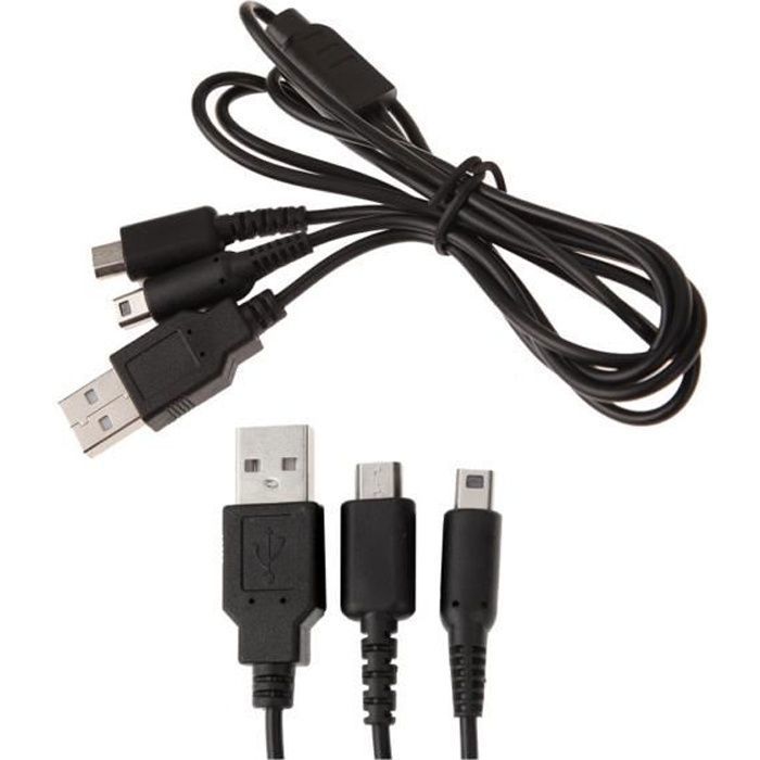 2 en 1 chargeur USB pour Nintendo DS Lite, DSi, 3DS, DSi XL, 3DS XL ...