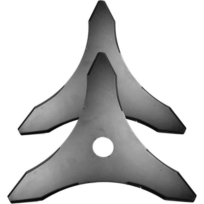 Lot De 2 Lames De Débroussailleuse À 3 Dents En Acier Au Carbone De 25,4 Cm X 3 Mm D'Épaisseur ...