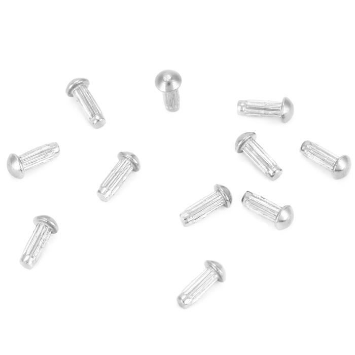 VBESTLIFE Rivet solide 100 pièces M2 en acier inoxydable tête ronde ...