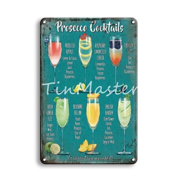 Mojito Martini Cocktail métal mur Art étain signe irlandais Pub cuisine ...