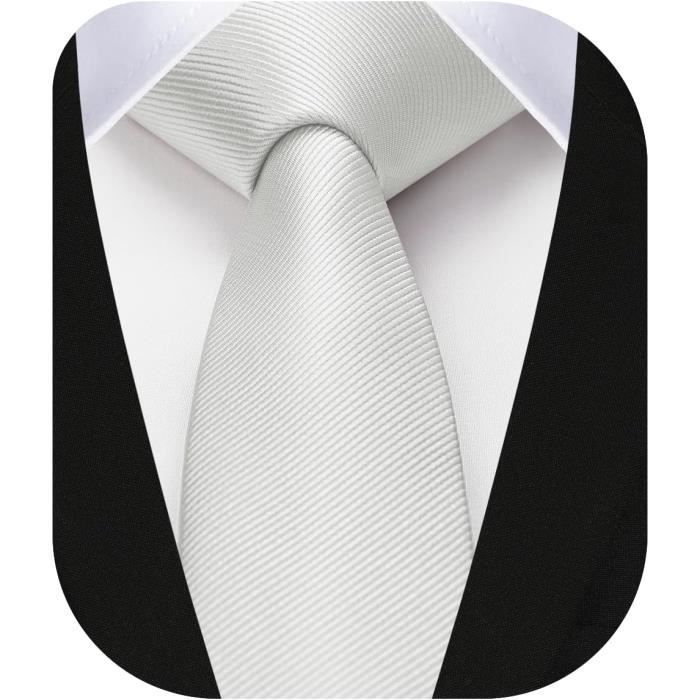 Cravate Homme 4CM Étroit Cravate Fine en Soie de Couleur Unie Mariage ...