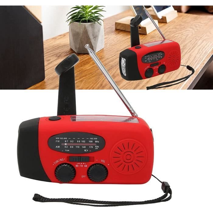 Radio à manivelle, radio solaire 3 méthodes de charge petit portable AM ...
