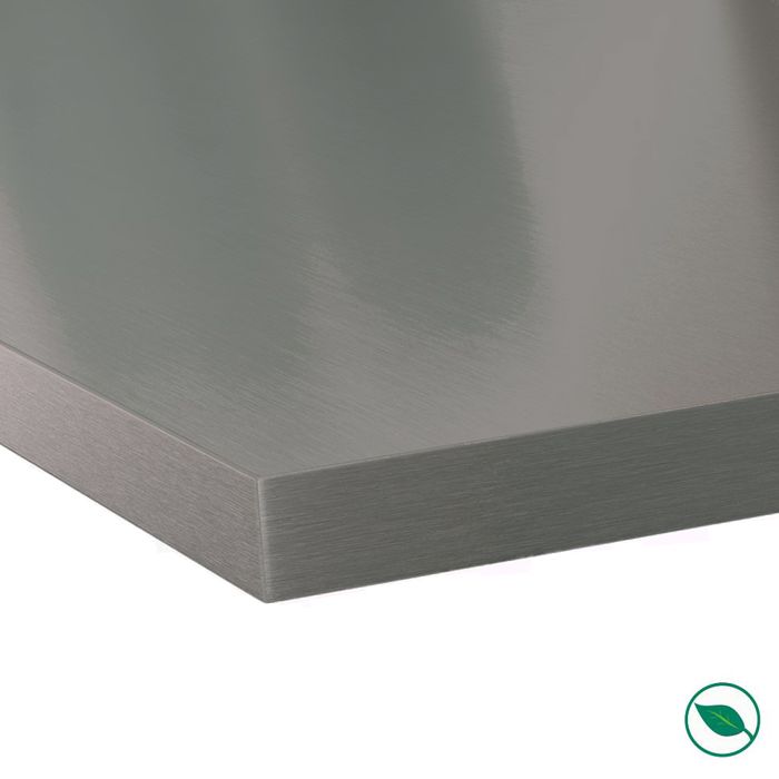 Plan de travail stratifié HPL aluminium 3000 x 650 x 38 mm FSC FORESTEA ...