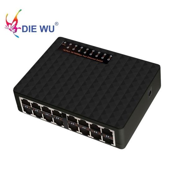 -DIMooU-Commutateur Ethernet rapide, 16 ports, 10 Mbps, 100Mbps, commutateur réseau RJ45, hub ...