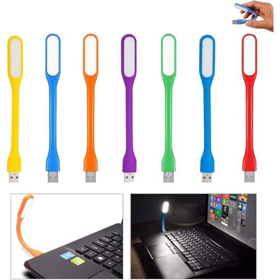 Lampe LED USB, USB Lampe,Mini LED Flexible USB, 7 Pièces Lampe Ordinateur Portable, LED Flexible ...