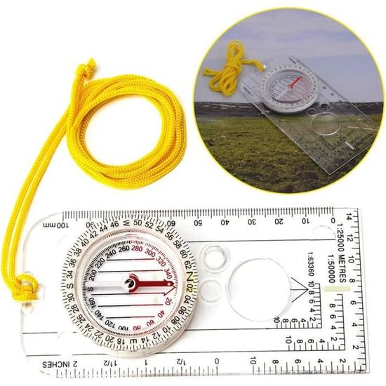 Boussole Mixte Adulte Deluxe Lightweight Map Ruler Compass Explorer ...