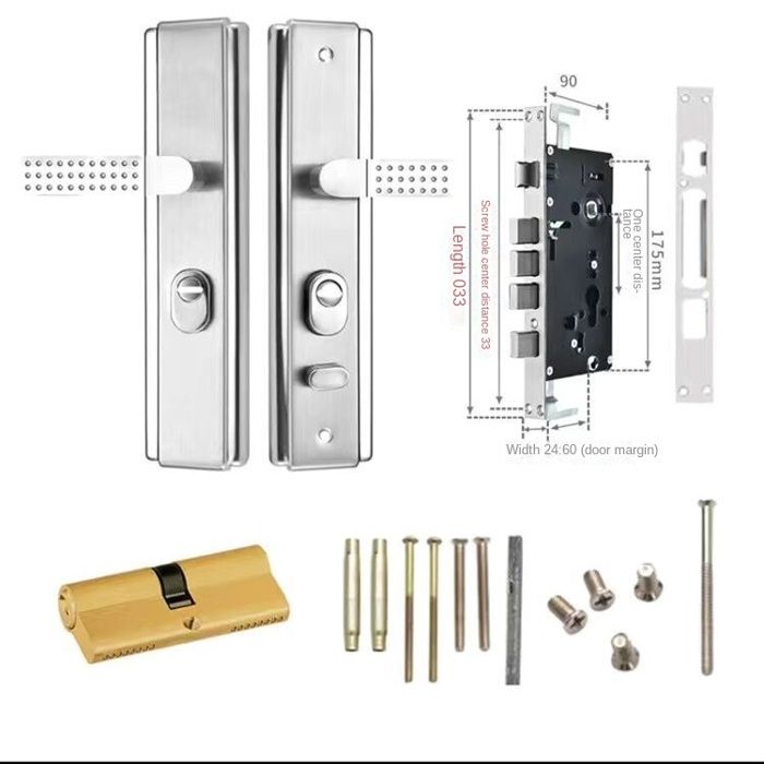 Serrure de porte de sécurité d'entrée universelle,acier inoxydable,serrure de poignée de porte ...