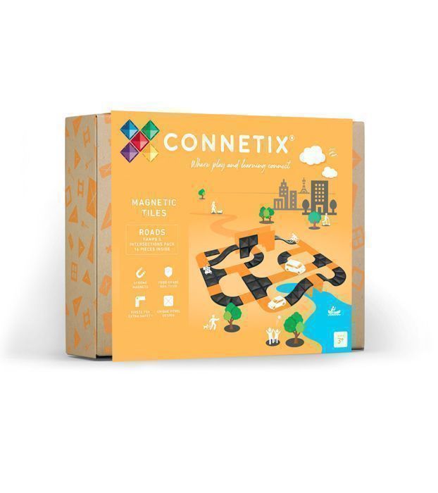 Rampes et Intersections - CONNETIX - Pack de 16 Pièces - Magnétiques - Apprentissage STEAM ...
