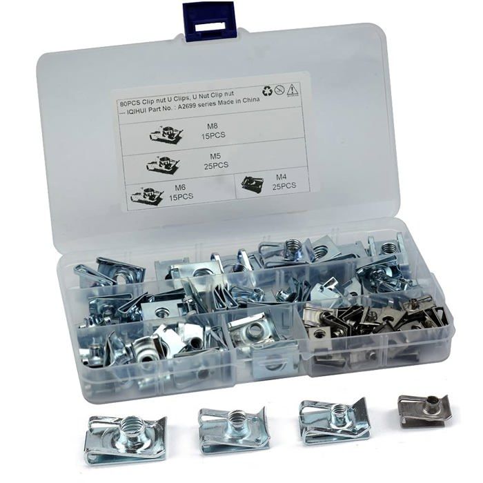 80 Pcs Carénage Spire Vitesse Clips Pince Fixation Vis Écrous Kits ...