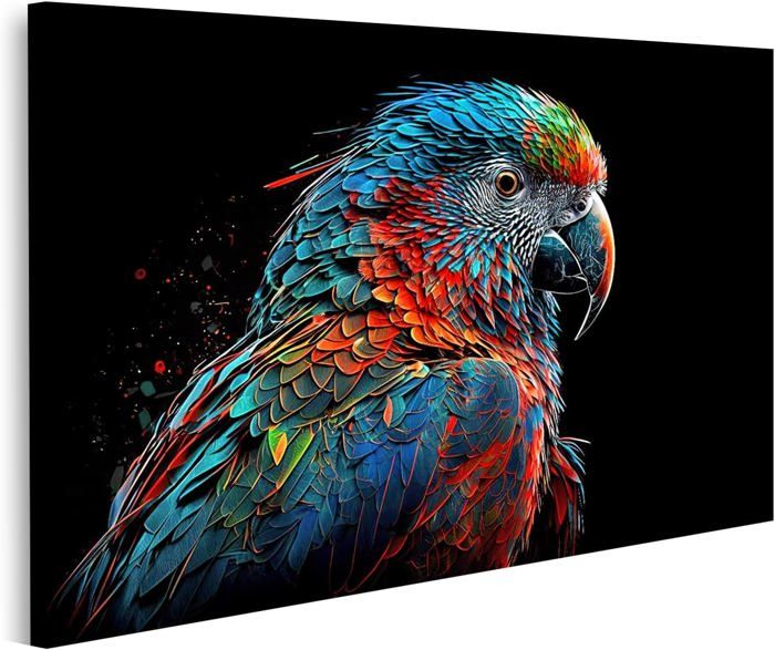 Tableau sur toile perroquet coloré animal oiseau perroquet coloré ...