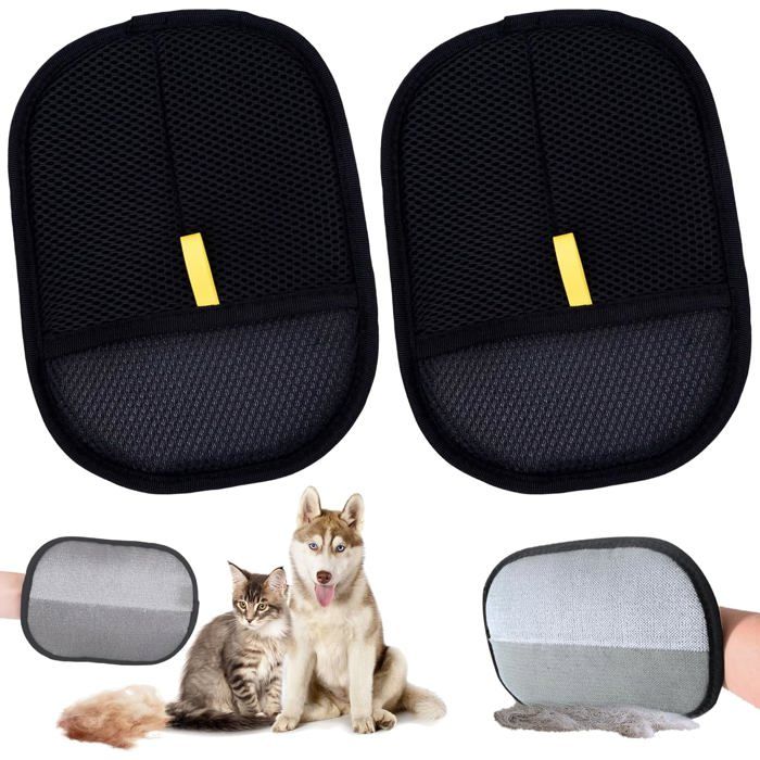 Double-Sided Anti-Static Pet Gloves, Pack Of 2 Double-Sided Detangling ...