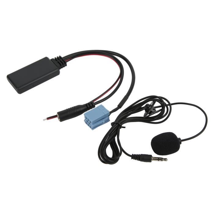 Akozon câble d'autoradio Câble Bluetooth5.0 AUX IN 3.5mm Jack ISO 8Pin ...