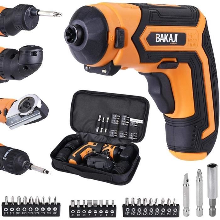 1 Visseuse Électrique Rechargeable 4 Nm 200 Tr-Min Avec 3 Adaptateurs ...