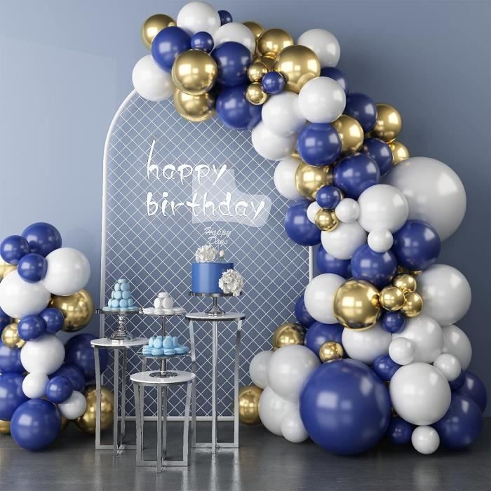 Kit d'Arche de Ballons Bleu Marine et Doré - Latex Naturel - 96 Pièces ...