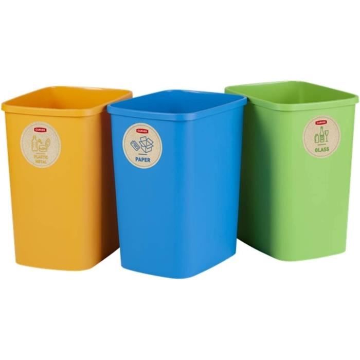 Eco Ensemble de 3 poubelles du système de tri sélectif des déchets, 25 ...