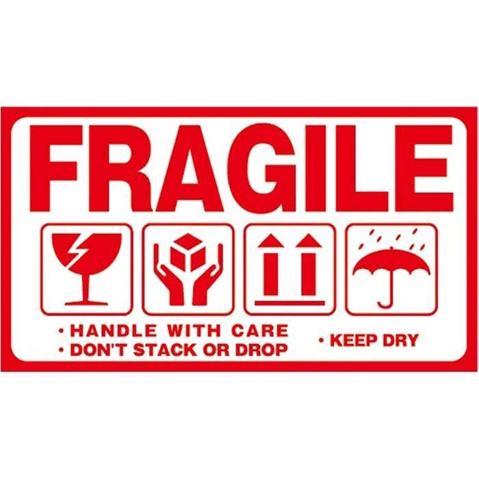 300 Autocollants Fragile Avec Inscription En Anglais This Way Up Handle ...