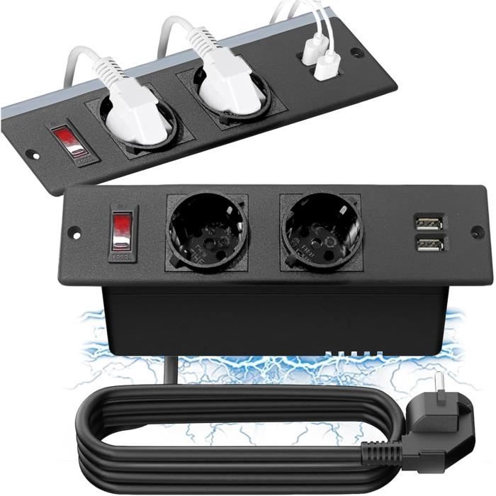 Prise De Table, Prise Encastrée De Table Avec 2 Multiprises Usb ...