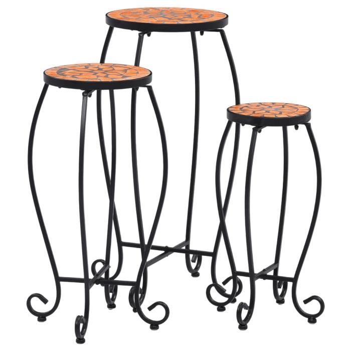 SWT Tables mosaïque 3 pcs Terre cuite Céramique 85670 - Cdiscount Jardin