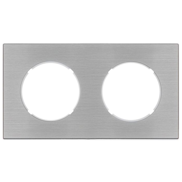 Plaque double METALLISE GRIS DOM - Cdiscount Bricolage