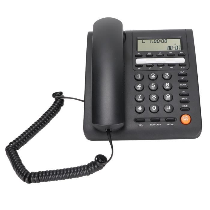 HURRISE Téléphone filaire de bureau Téléphone Fixe Filaire de Bureau, Téléphone à Montage Mural ...