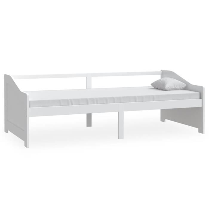 LIA - Lit de repos 3 places Blanc Bois de pin massif 90x200 cm ...