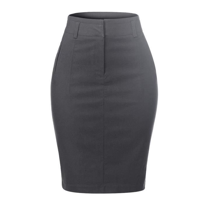 Jupe KZHOV Bureau extensible Longueur du genou Midi Bodycon crayon ...