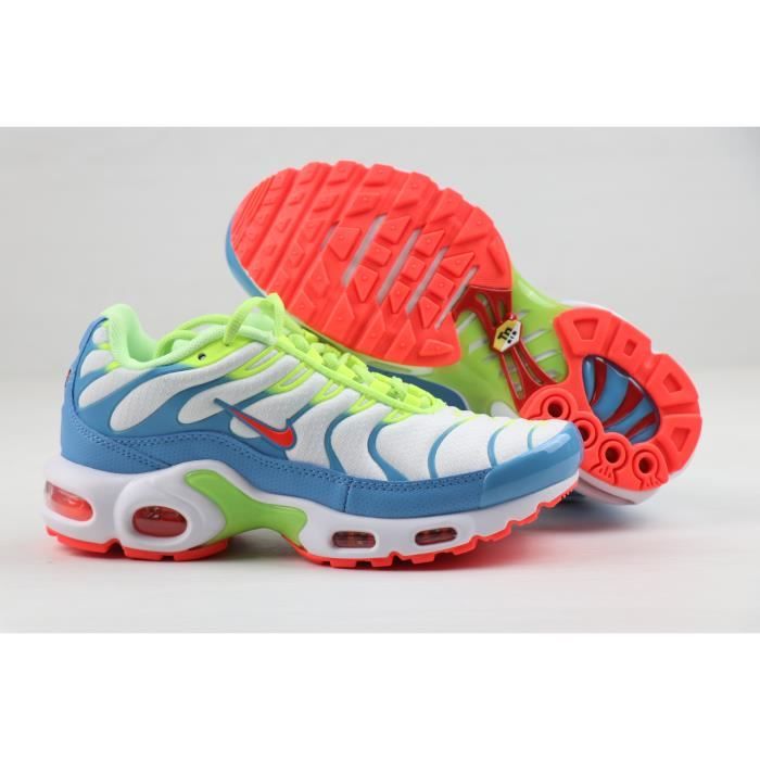 Basket Airs-TNs Plus 3 Femmes Blanc bleu vert - Cdiscount Chaussures