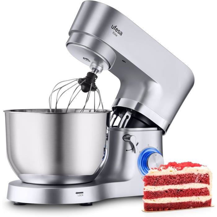 Elite Noir Robot Pâtissier Multifonctions 1400W, 5.5L, Bol En Acier ...