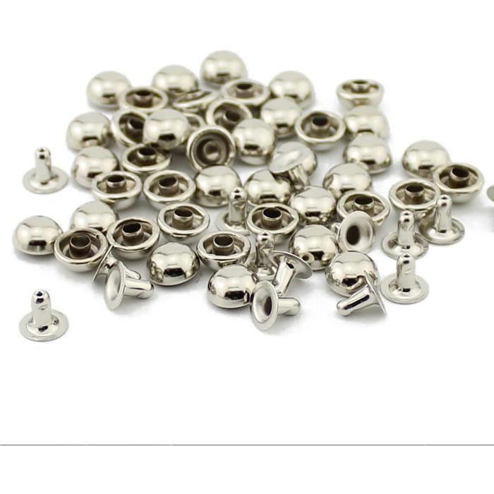 100 Set 10Mm Rivets À Tête Ronde Clou Rivet Champignon Rivets Goujons ...