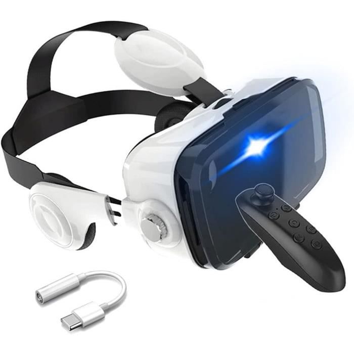 Lunette 3D Vr, Casque Vr Avec Télécommande Bluetooth, Casque Réalité 3D ...