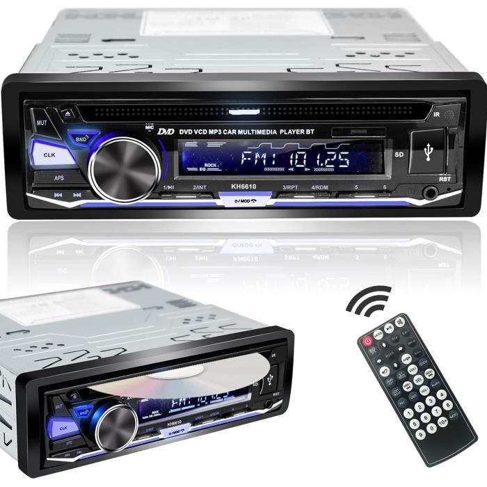 Autoradio Bluetooth Usb Cd-Dvd Lecteur,1 Din Radio Rds Fm Am Mp3 Sd Aux Mains-Libres[X153 ...