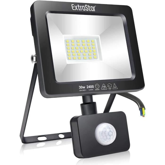 Projecteur Led 30W Avec Détecteur De Mouvement Blanc Froid Spot Led ...