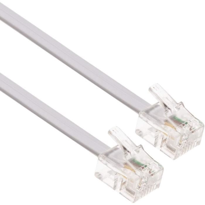 20M Rj11 Câble De Rallonge Adsl Cordon Internet Haute Vitesse Bt Large ...