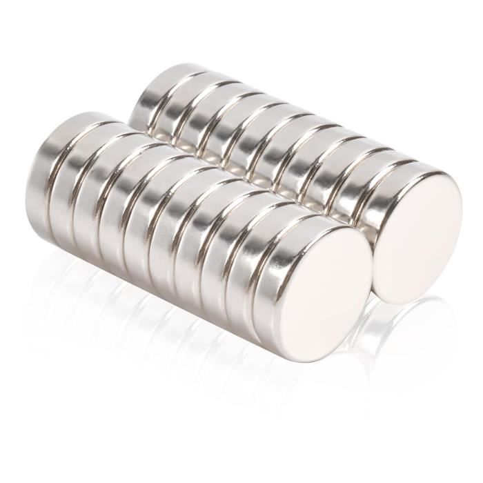 Lot De 20 Petits Aimants Puissants En Néodyme - 12 X 3 Mm - Ronds ...