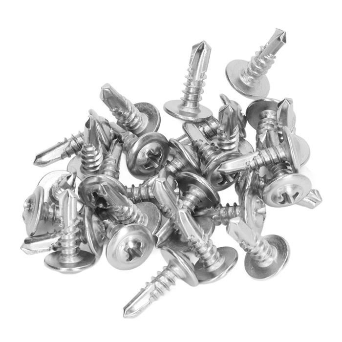 YOSOO vis en acier inoxydable Vis autotaraudeuses 410 vis à tête ronde ...