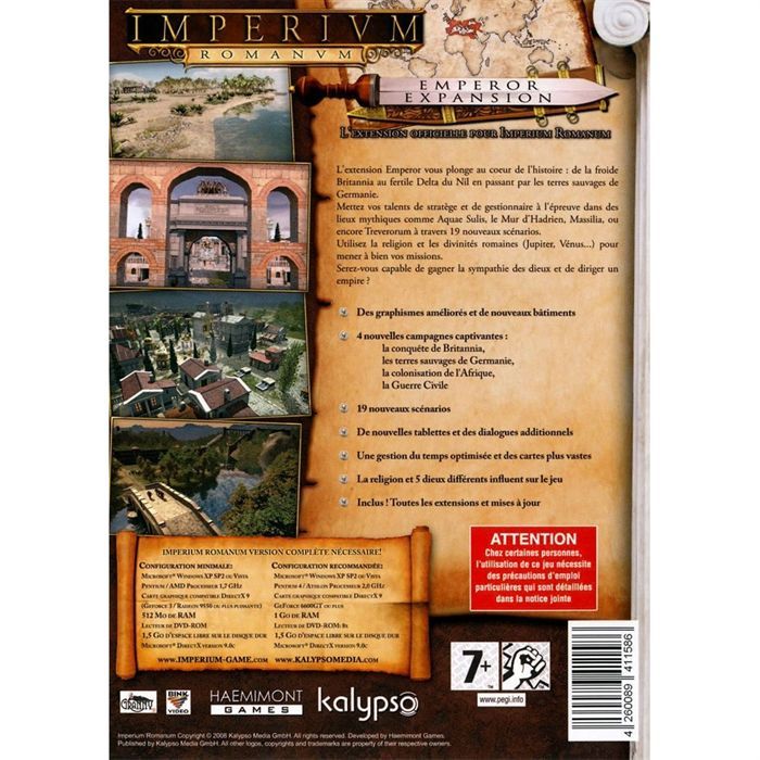 IMPERIUM ROMANUM EMPERORS EXPANSION / JEU PC DVD-R - Cdiscount Jeux vidéo
