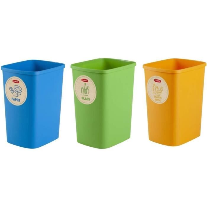Eco Ensemble de 3 poubelles du système de tri sélectif des déchets, 25 ...
