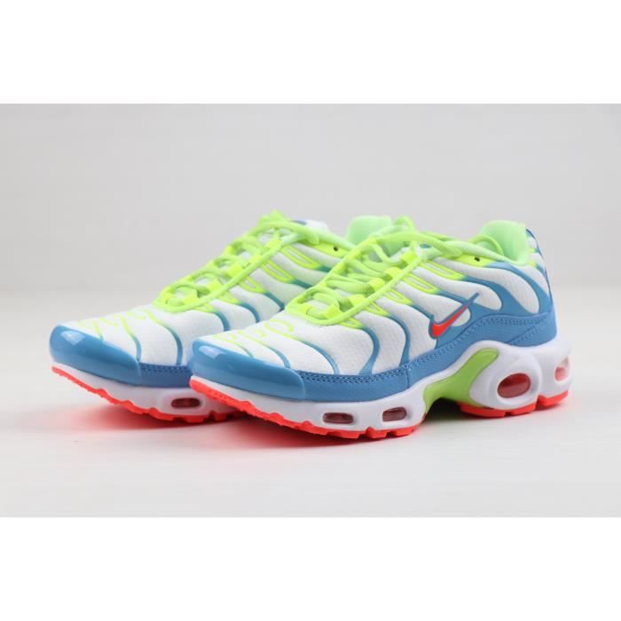 Basket Airs-TNs Plus 3 Femmes Blanc bleu vert - Cdiscount Chaussures