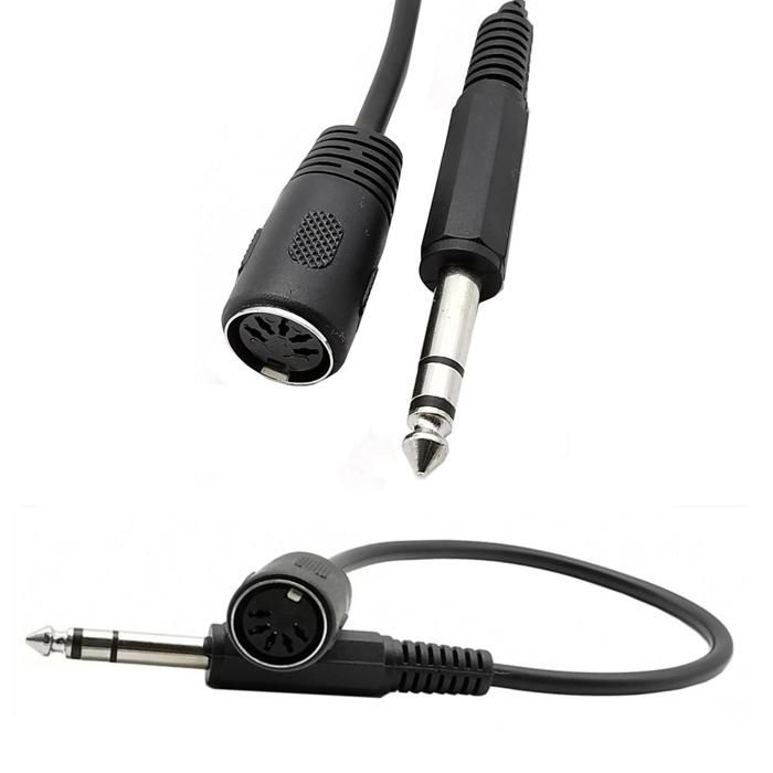 Câble adaptateur audio jack 6,35 mm vers MIDI DIN 5 broches 0,3 m noir ...