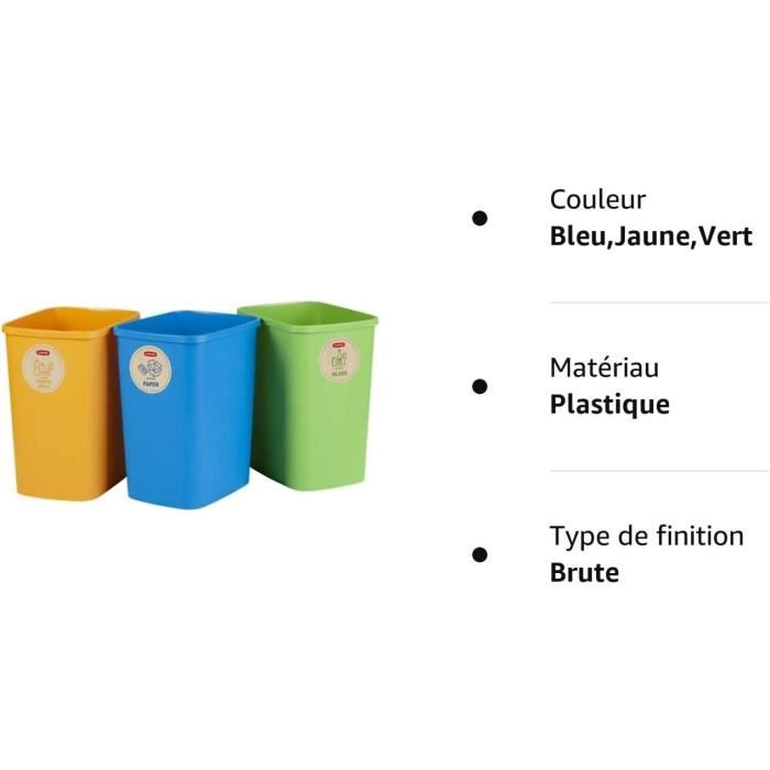 Eco Ensemble de 3 poubelles du système de tri sélectif des déchets, 25 ...