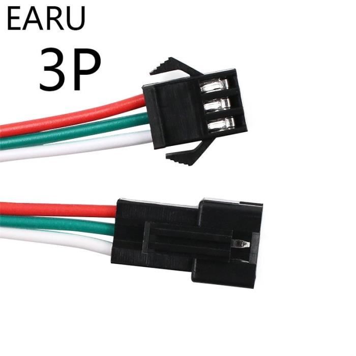 (3P)JST SM – connecteurs de prise mâle à femelle, adaptateur rapide, 10 paires, 15cm, JST SM 2P ...