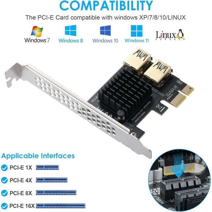 Pci-E Da 1 A 2 Pci-Express 16X Slot Scheda Riser - Scheda ...