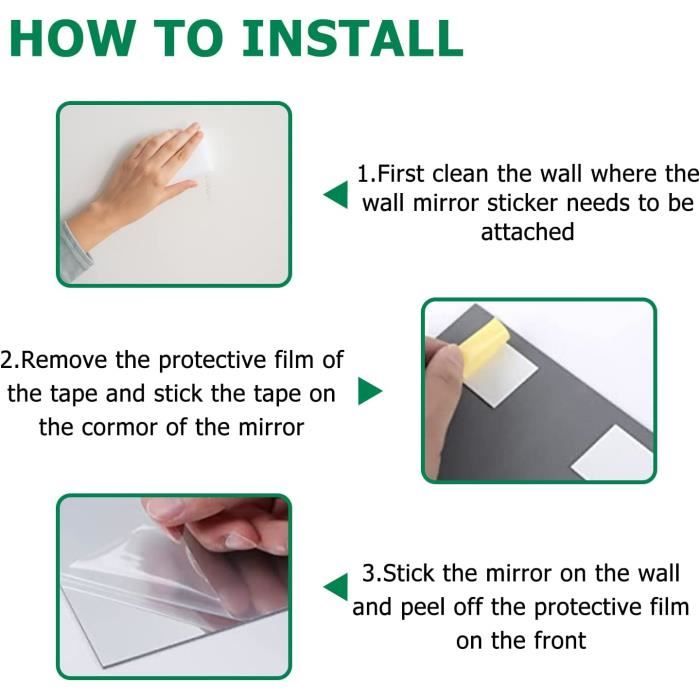 Miroir Mural Acrylique Miroir Autocollant 2Mm Miroir Mural Autocollant ...