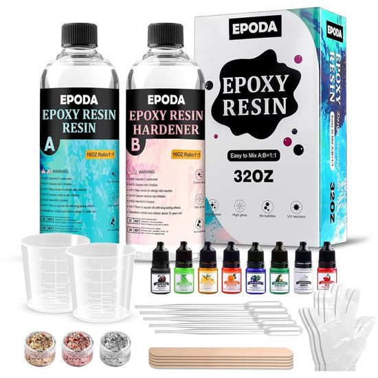 Résine Epoxy 32oz / 946ml, résine époxy et durcisseur, résine moulée ...