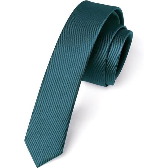 Cravate Homme 4CM Étroit Cravate Fine en Soie de Couleur Unie Mariage ...