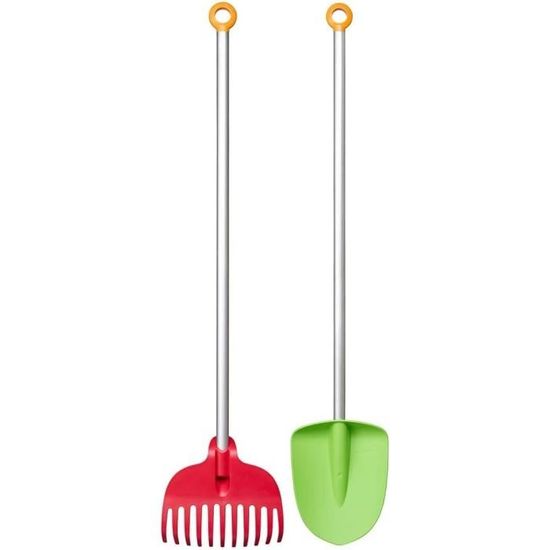Bêche Et Râteau À Feuilles Pour Enfants , Set 2-En-1, Longueur : 88 Cm ...