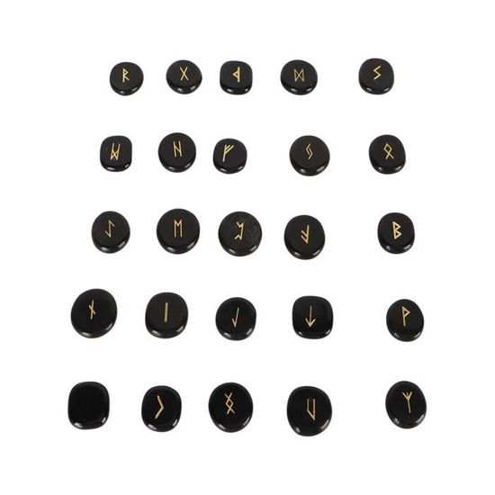 (Obsidienne) Rune Stone Set Lissage Natural Rune Stone Set Unique ...