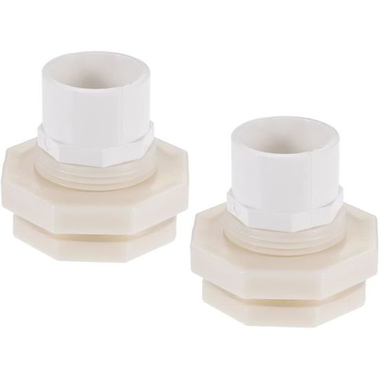 2 Paquet Pvc Passe-Cloison Raccord - Double Fileté Passe-Cloison Eau ...